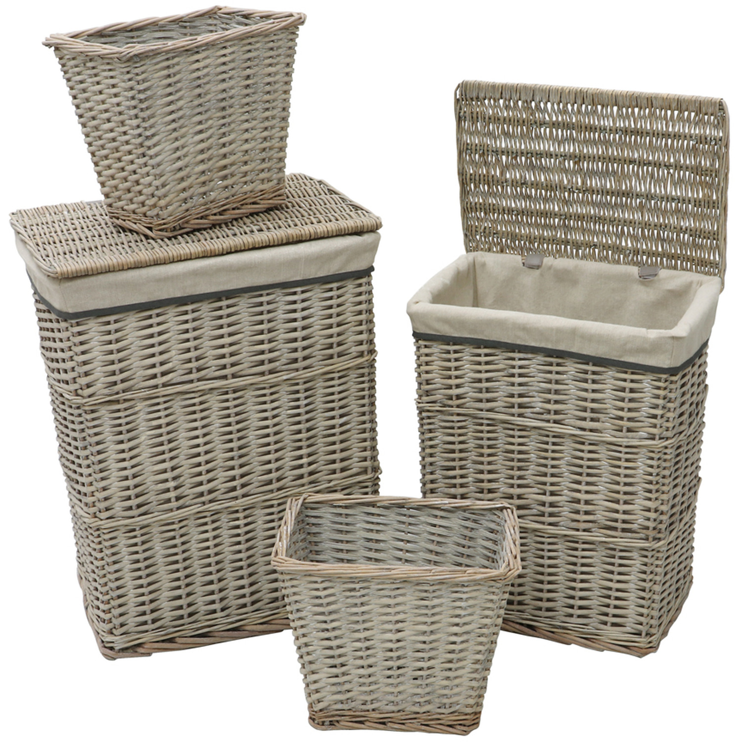 Set of 4 Arianna Rectangular Willow Baskets
