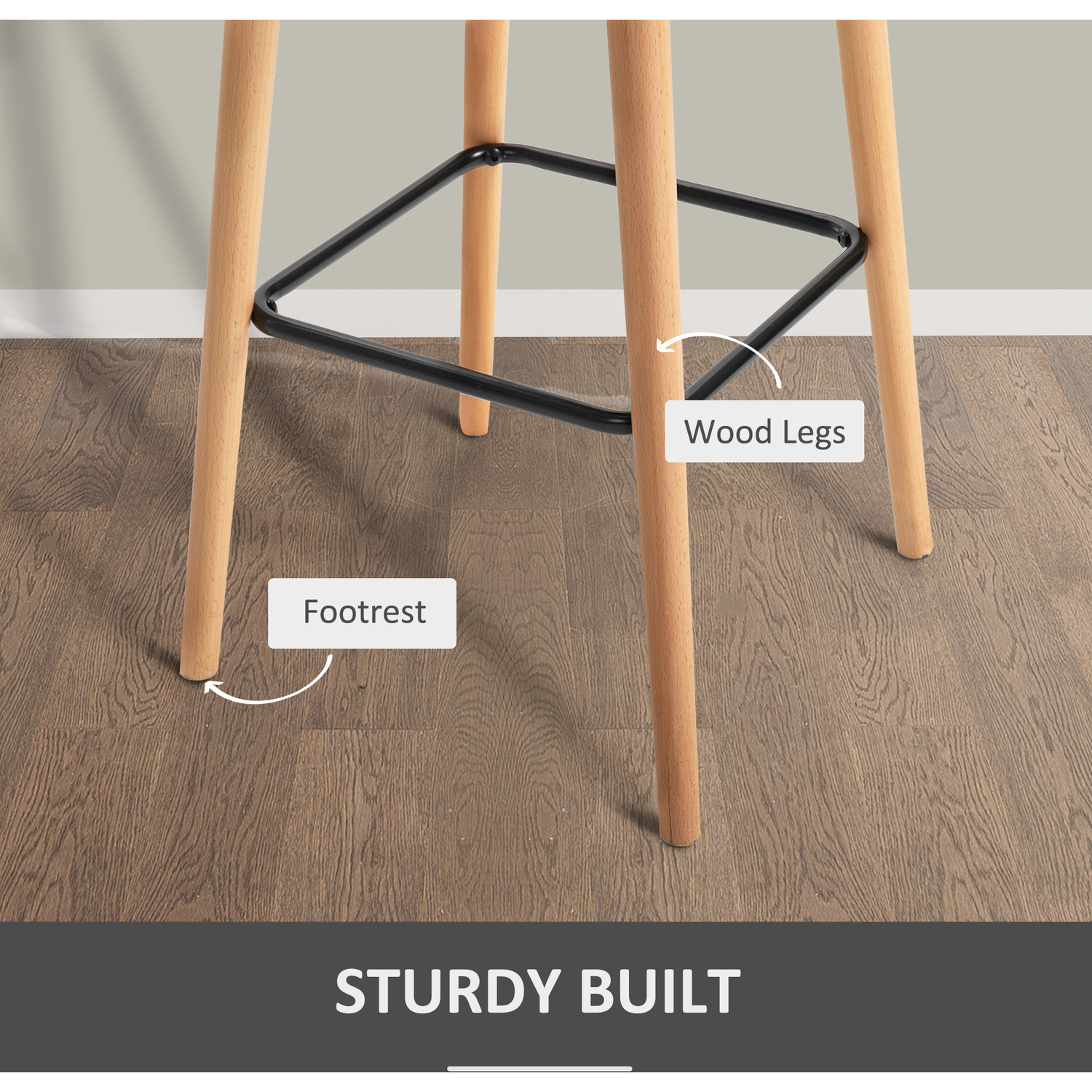 HOMCOM Set of 2 Bar Stools
