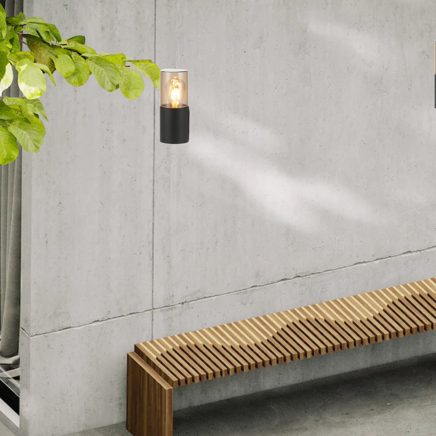 CGC BLUEBELL Black Outdoor Cylinder Wall Light