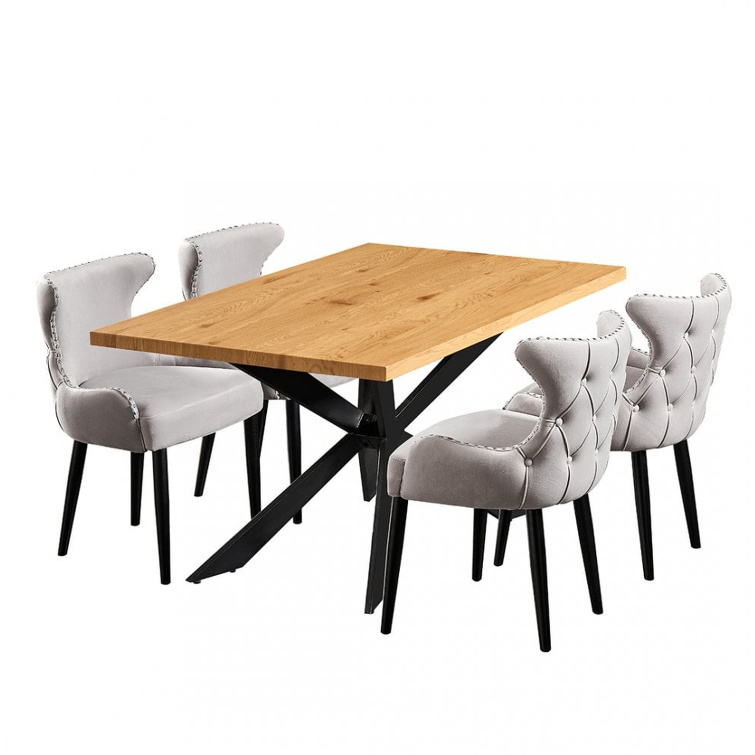 Oxford Duke LUX Dining Set Includes a Table and Chairs Set of 4
