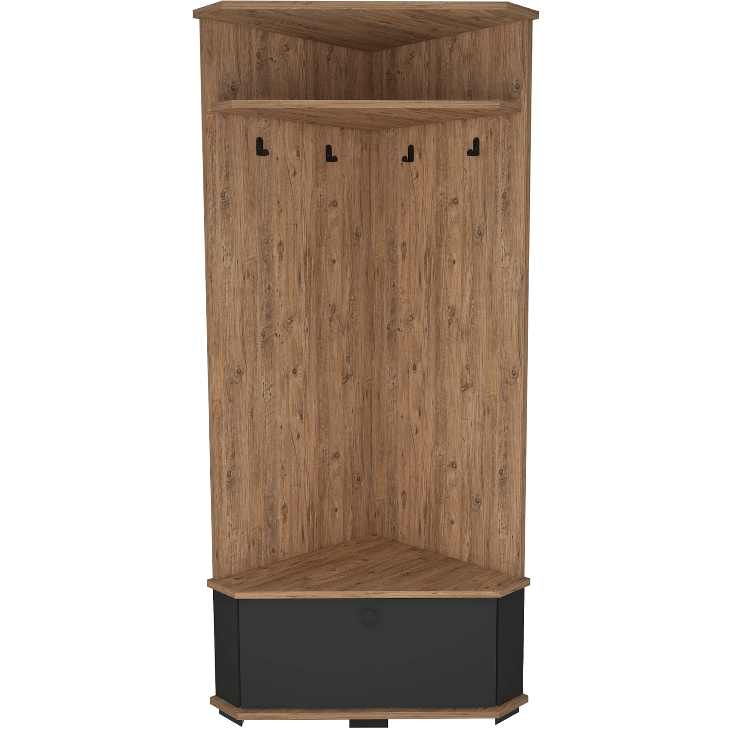 Corner Hallway Coat Rack with Cabinet Reina