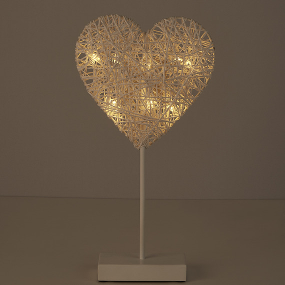 Wicker Heart Table Lamp