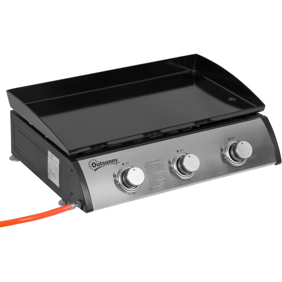 Portable Gas BBQ Plancha Grill with 3 Burners