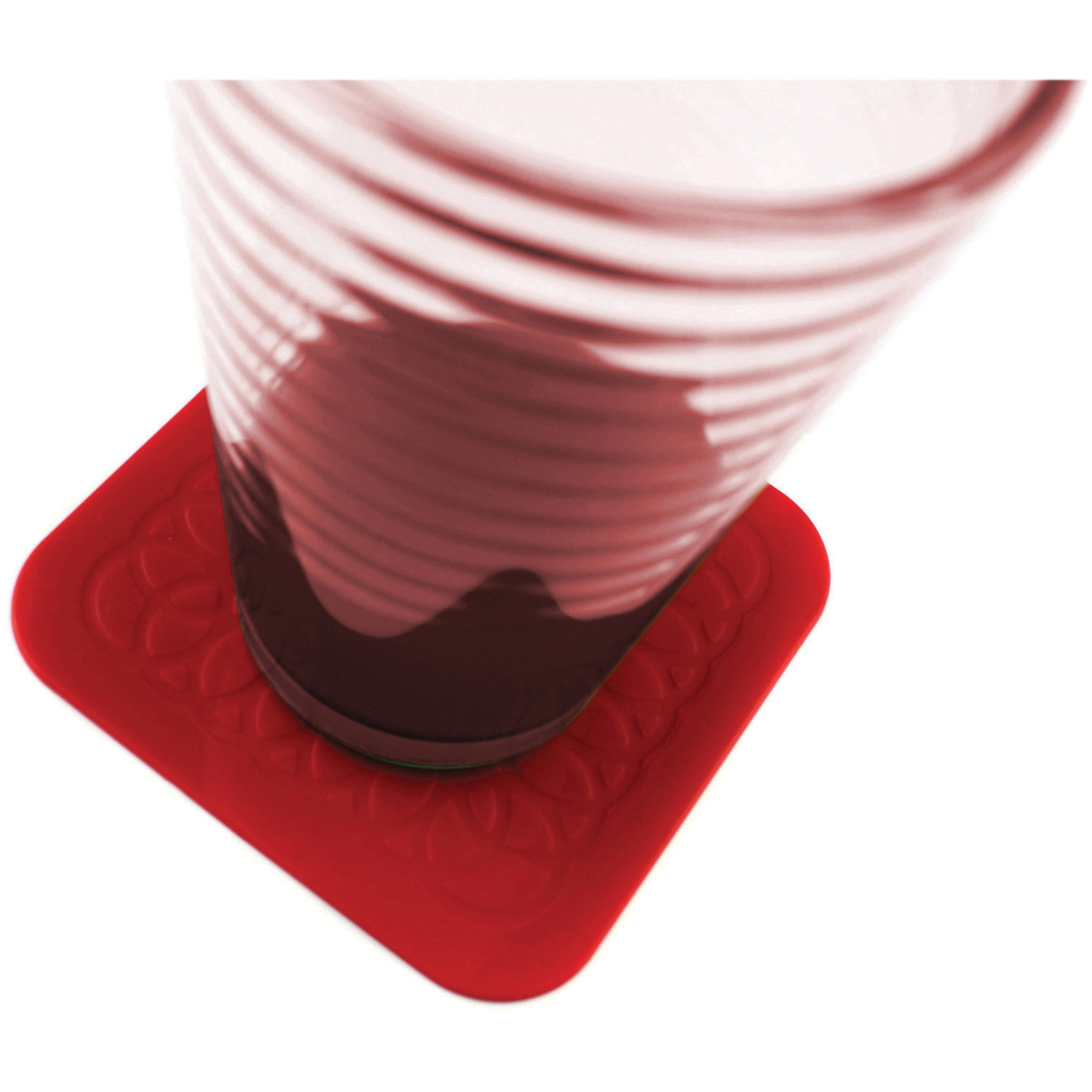 Tenura Anti Slip Silicone Rubber Square Coaster Pack of 4