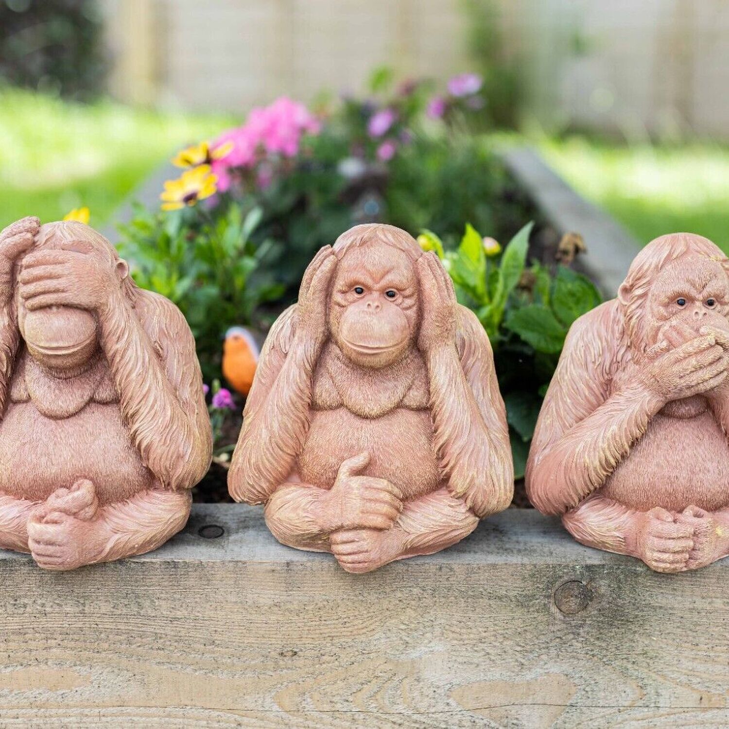 3Pc Hear See Speak No Evil Monkey Ornaments