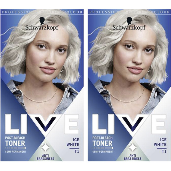 Schwarzkopf Live Post Bleach Toner Semi-Permanent Blonde Hair Dye Ice ...