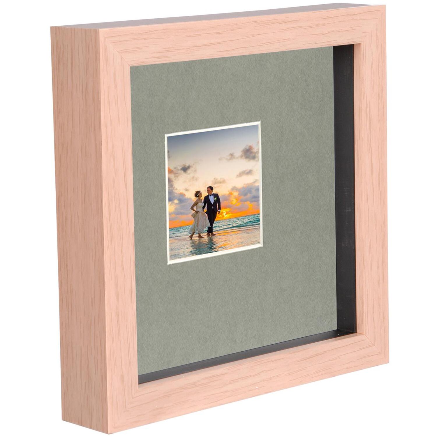Nicola Spring 6" x 6" 3D Box Photo Frame - 2" x 2" Mount