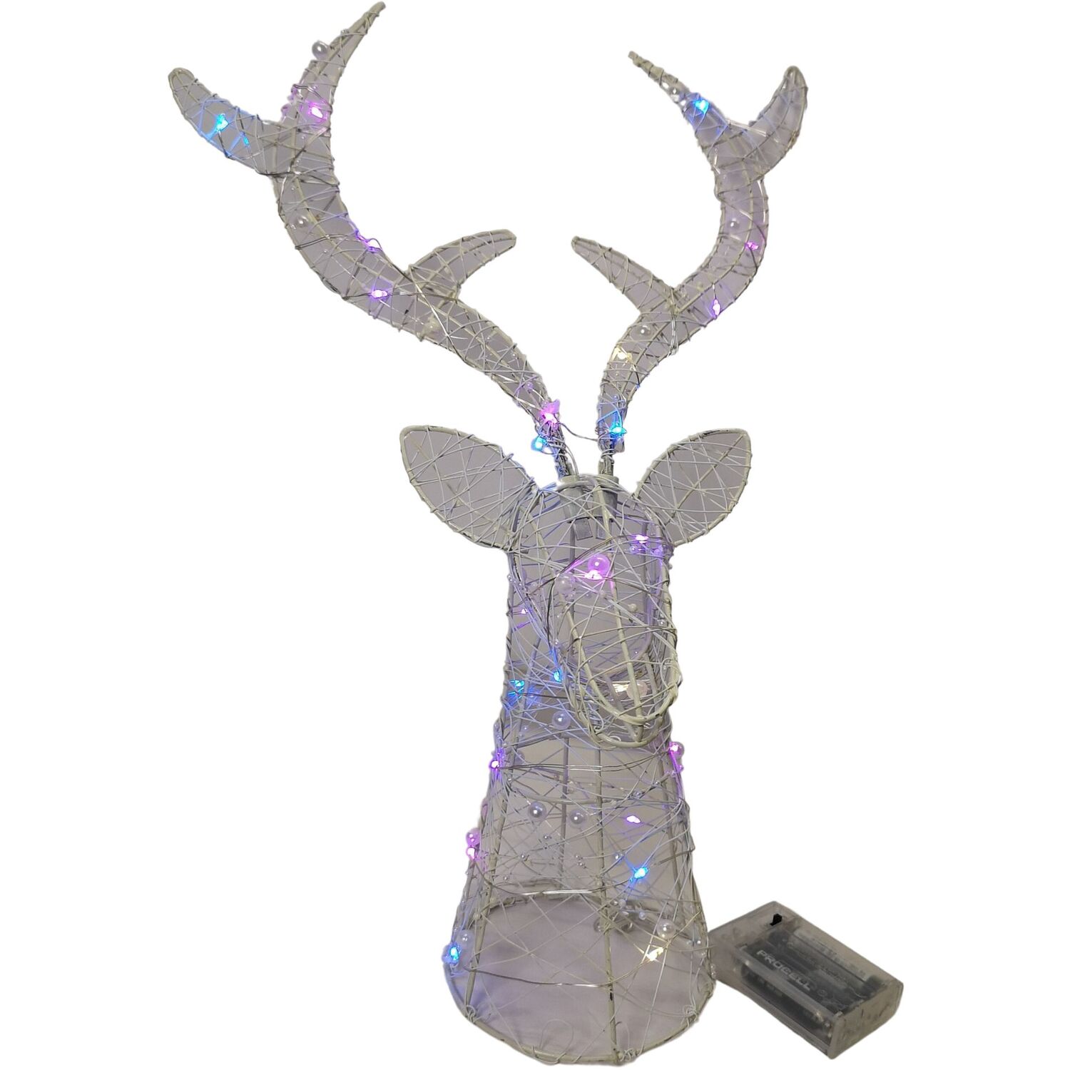 Battery Operated Metal Stag Head with Multi LEDs