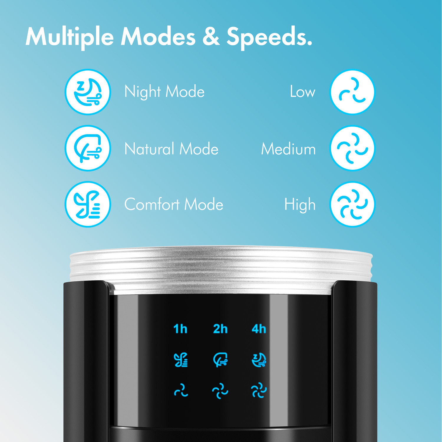 35" Tower Electric Fan With Timer and 3 Breeze Speeds