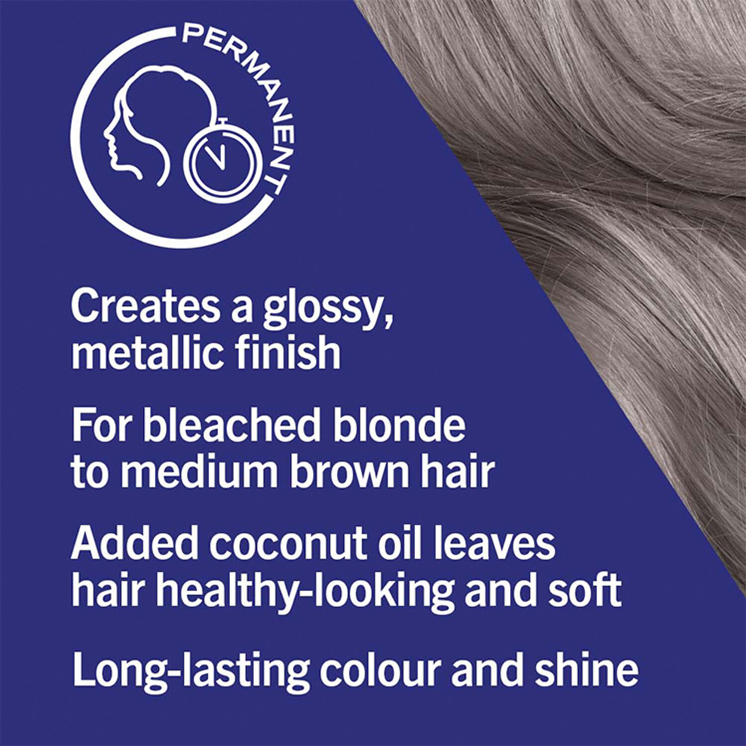 Schwarzkopf Live Metallic Shine Booster Permanent Hair Dye U72 Dusty Silver