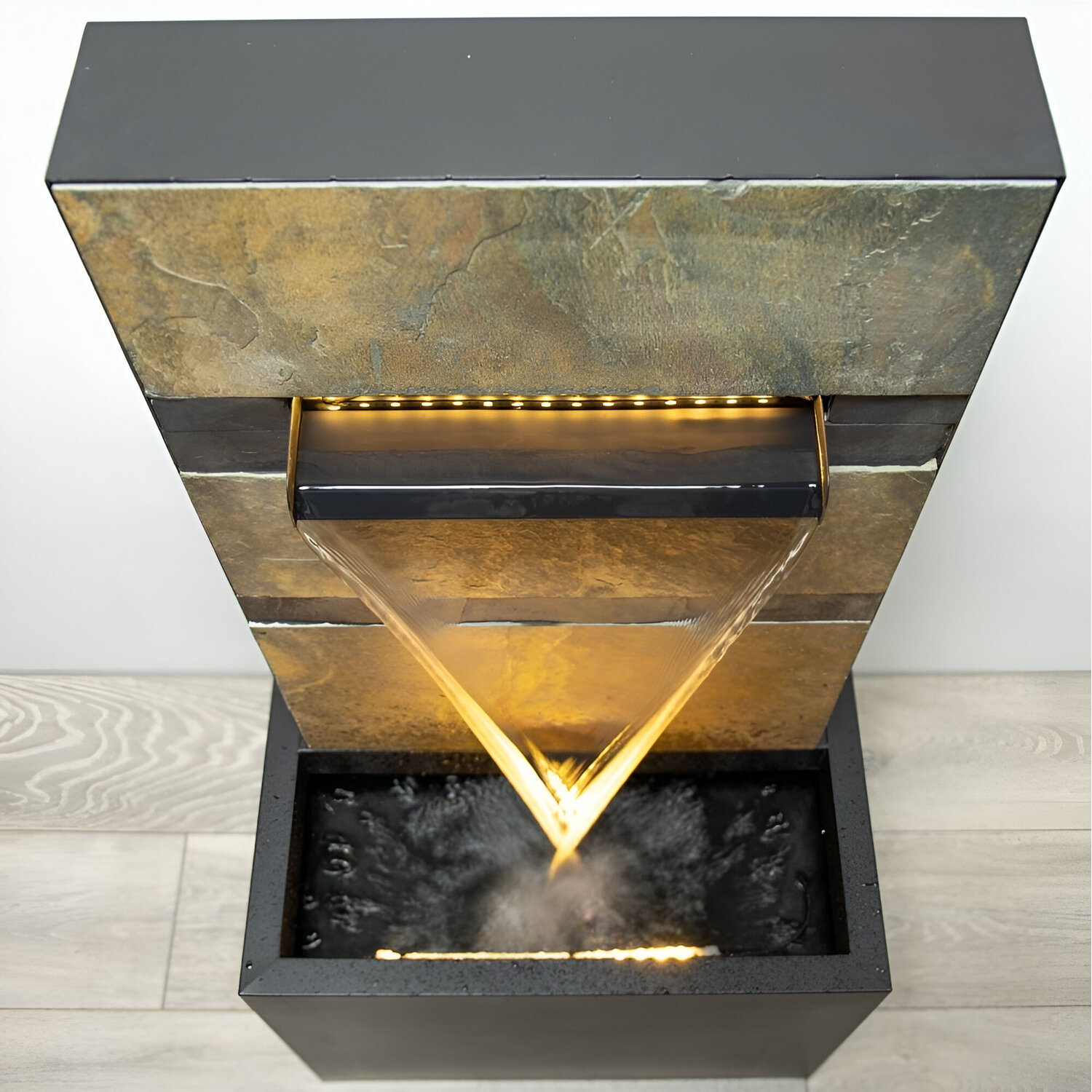Primrose Alhambra Zinc Stone Water Feature Fountain with Lights H100cm