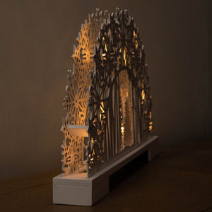 Battery Operated Snowflake Arch and Christmas Trees with LEDs