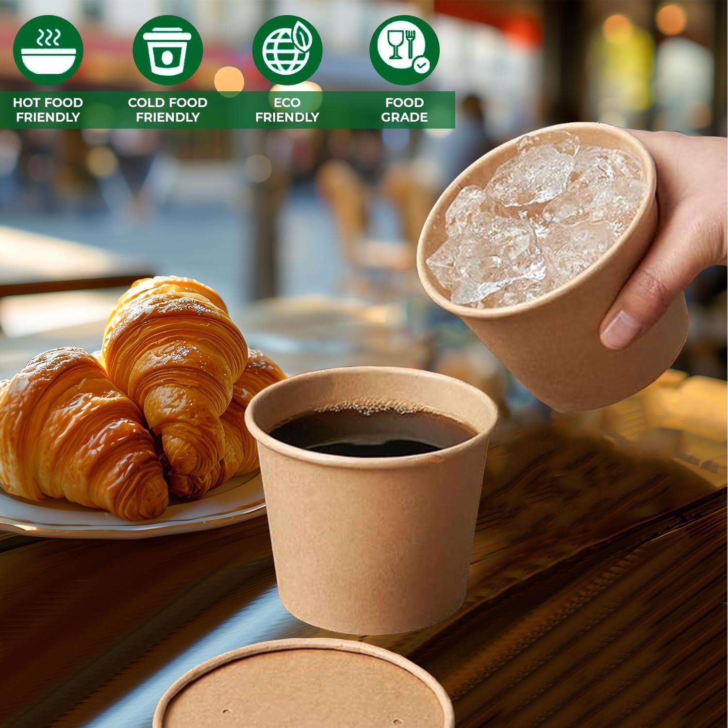 Disposable Brown Kraft Takeaway Paper Containers with Lids