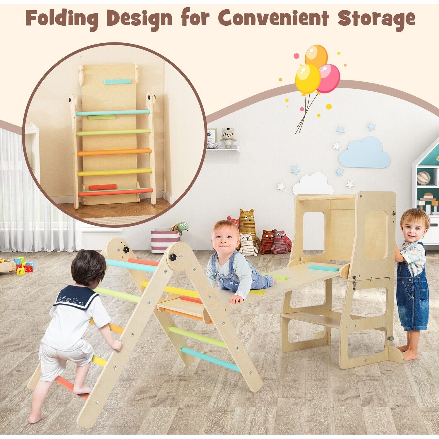 7 in 1 Toddler Climbing Frame with Ramp