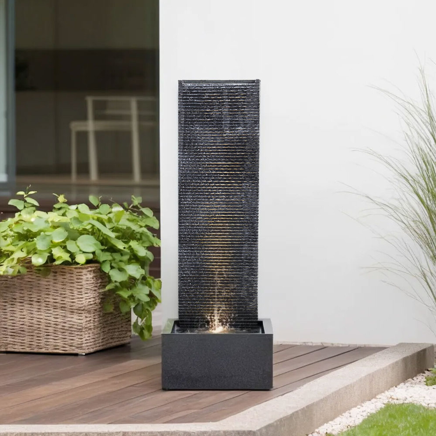 Electric Waterfall Water Fountain with LED Lights