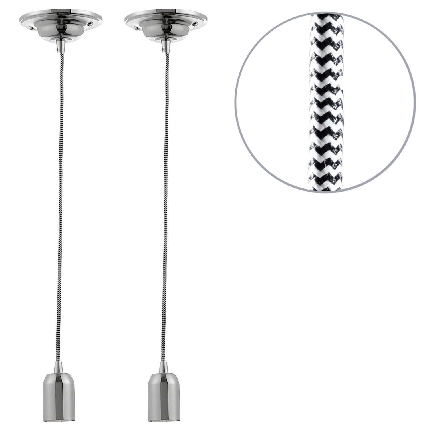 Industrial Style Braided Herringbone Pendant Cable Kit