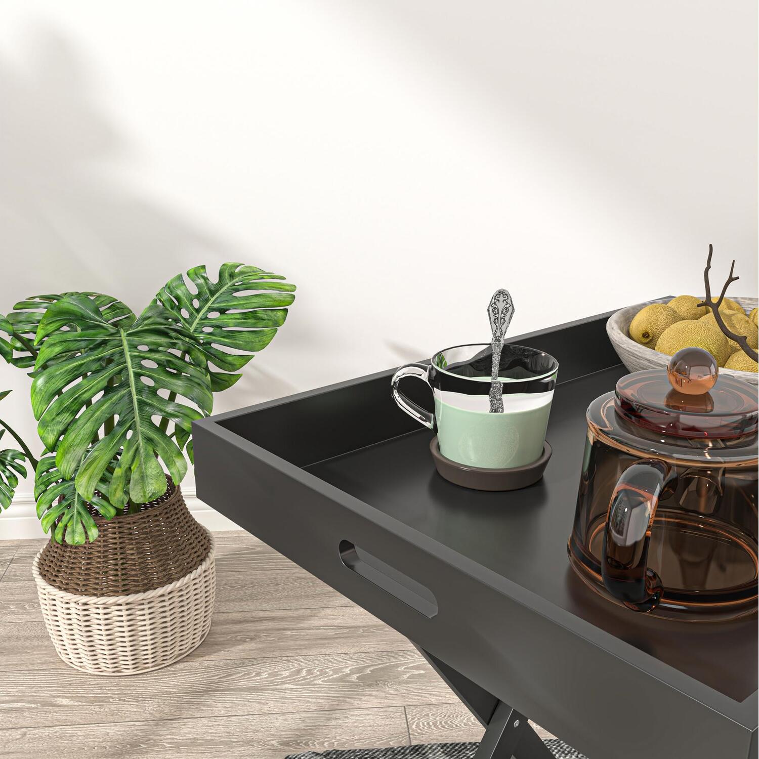 Alpine Large Foldable Butlers Tray Style Side Table
