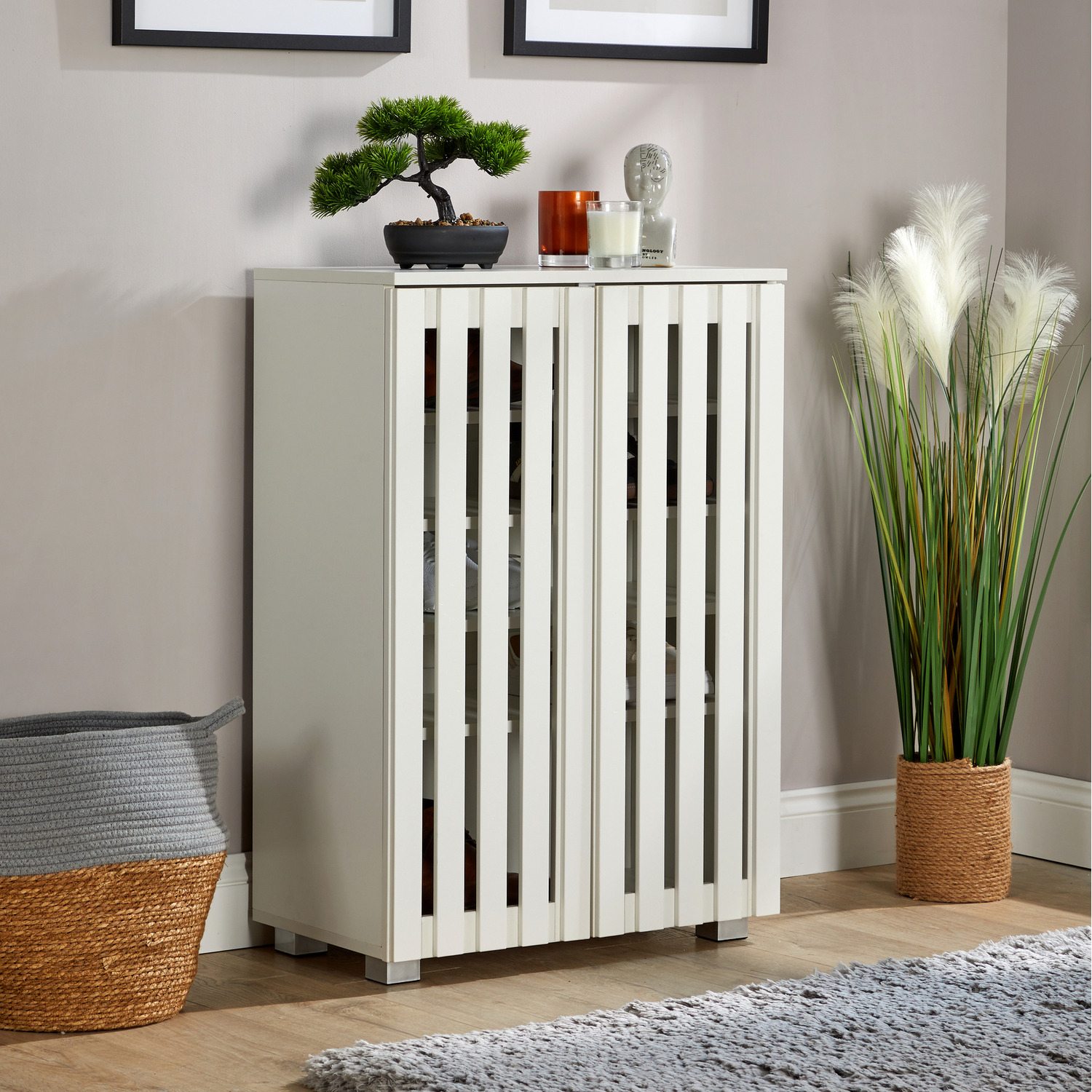 Halden Shoe Storage 2 Door Slatted Front Cabinet Unit