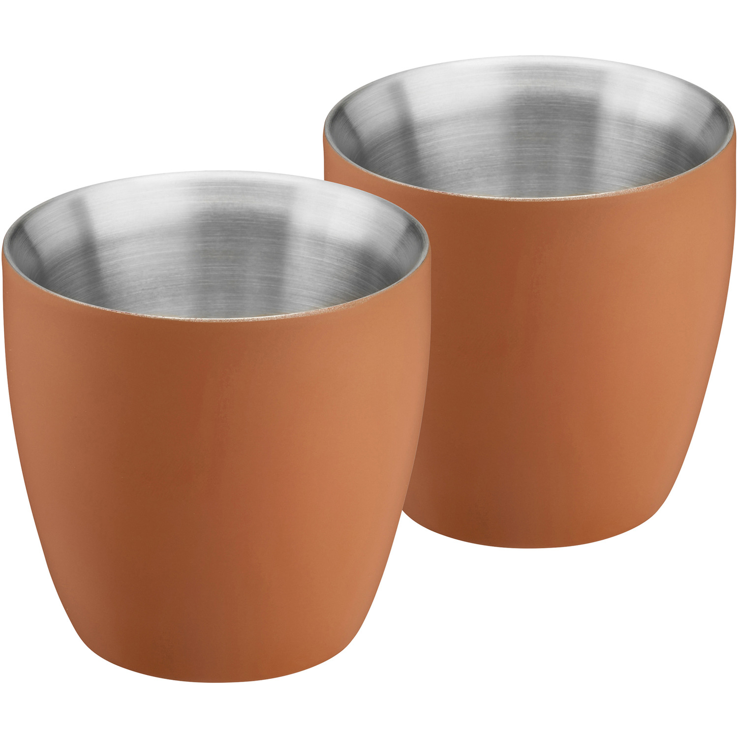 Cooks Professional Set of 2 Stainless Steel Espresso Coffee Cups