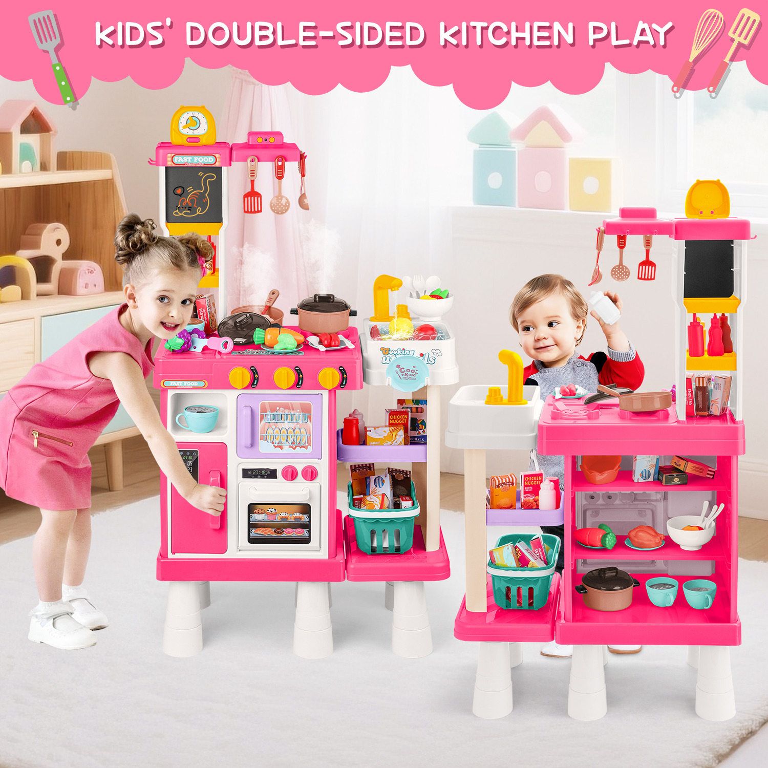 Kids Play Pretend Cooking Kitchen Toy Set