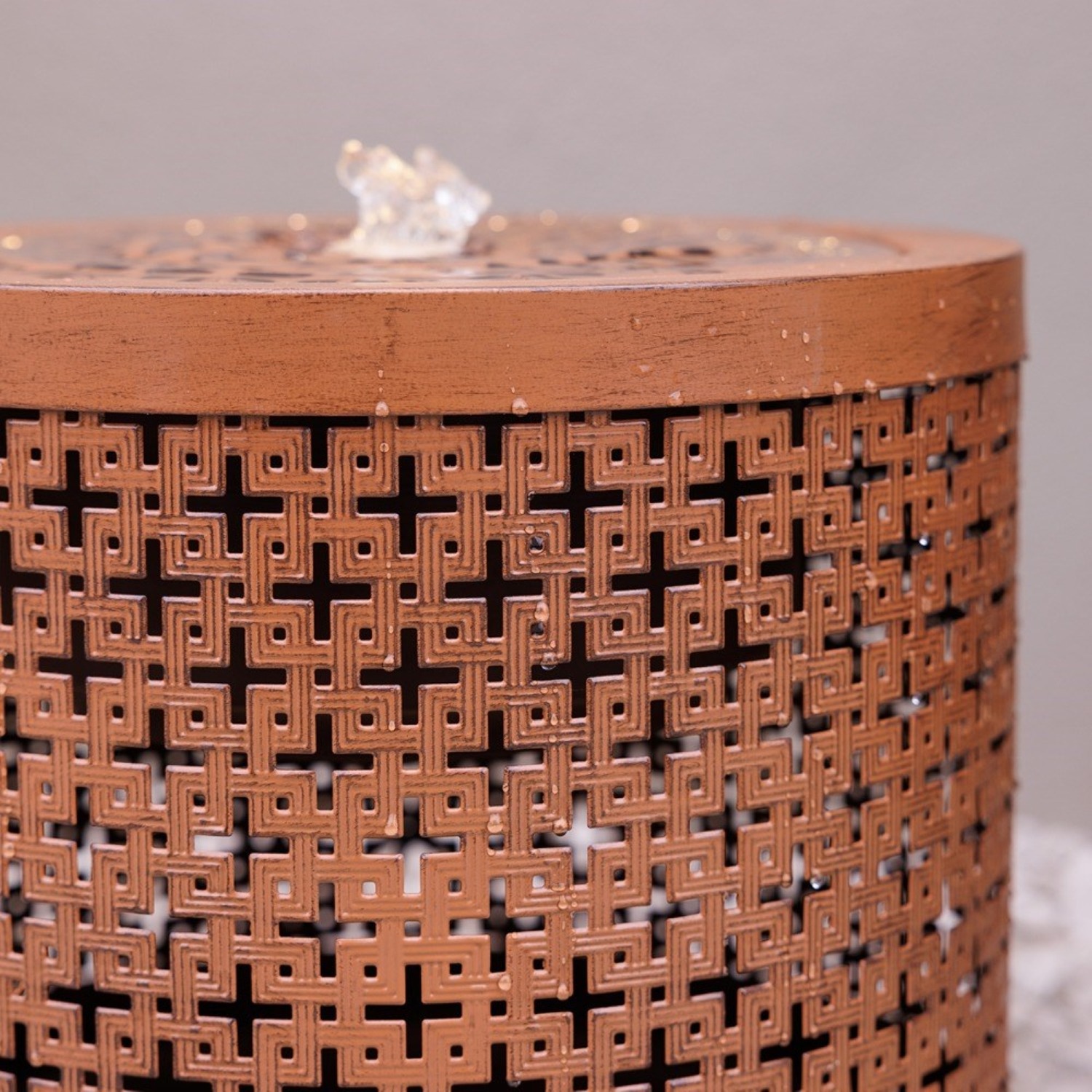 Geometric Cut Out Design Water Feature With LED Lights