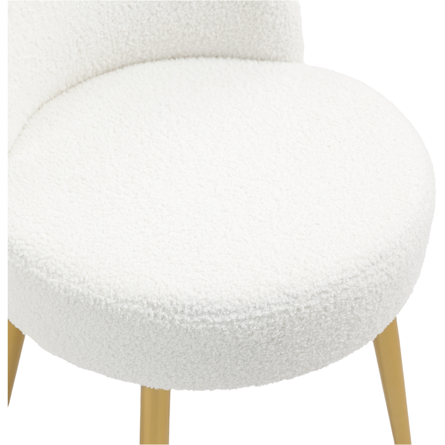 Teddy Fleece Vanity Stool with Iron Legs