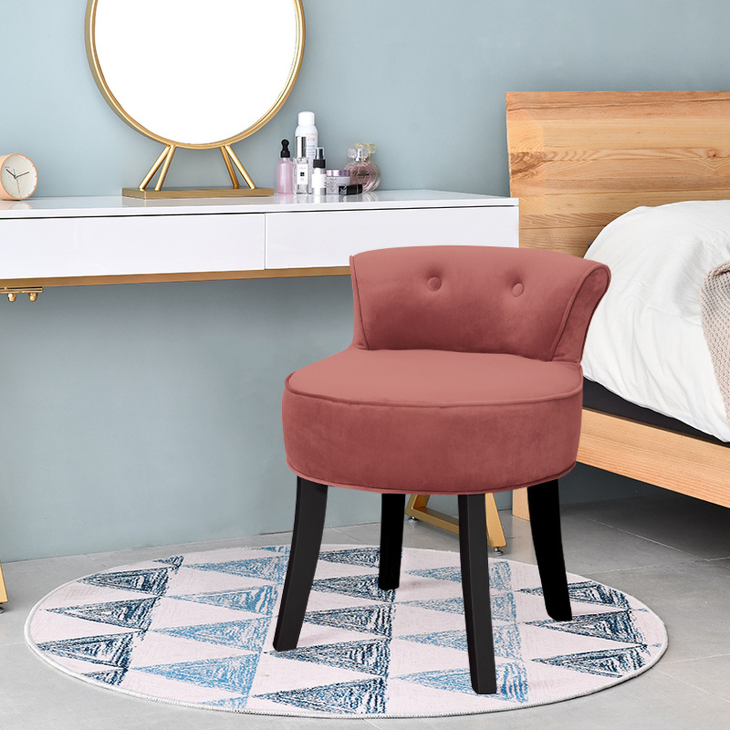 Velvet Dressing Table Stool Make Up Paded Chairs