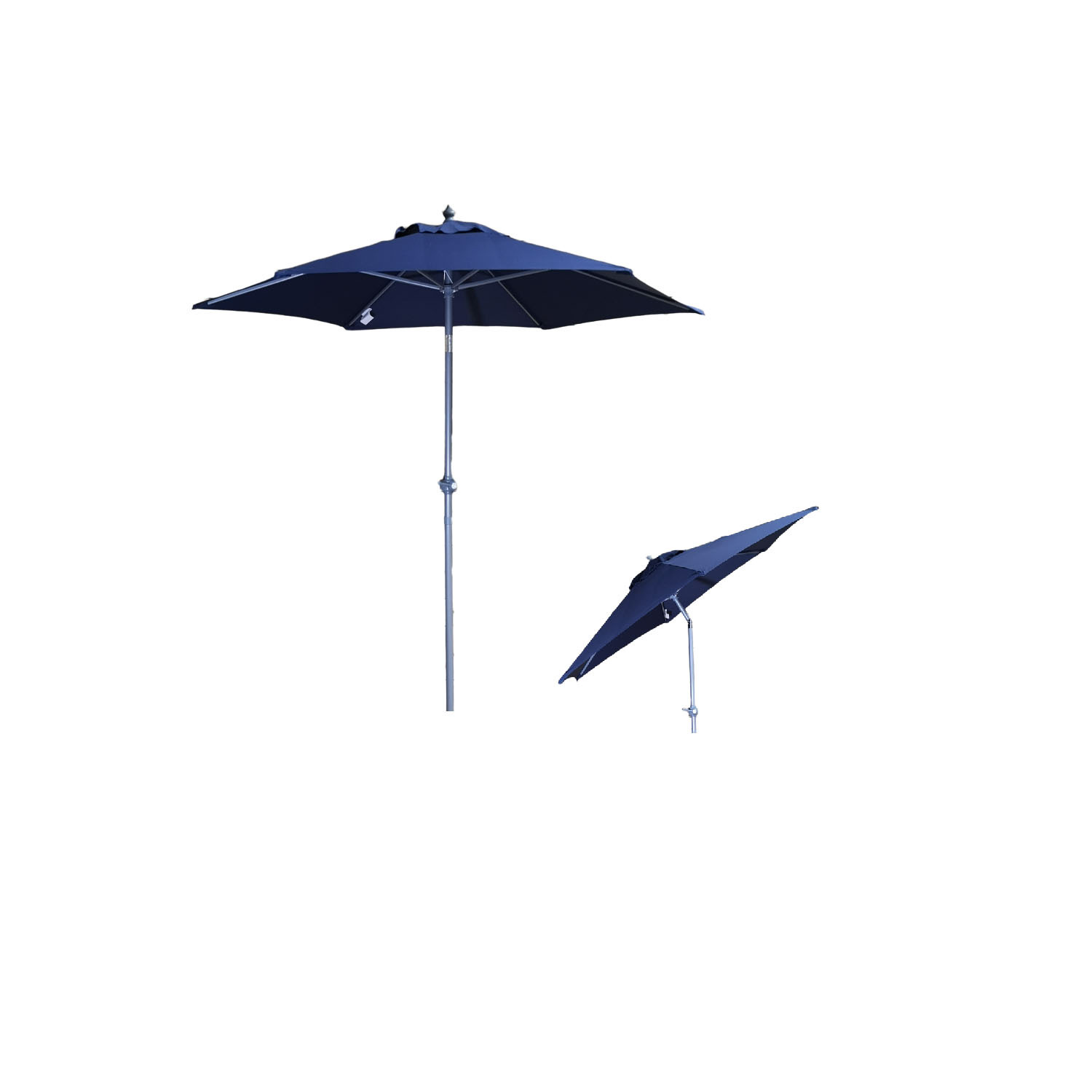 2m Lightweight Aluminium Garden Parasol with Crank Tilt Mechanism
