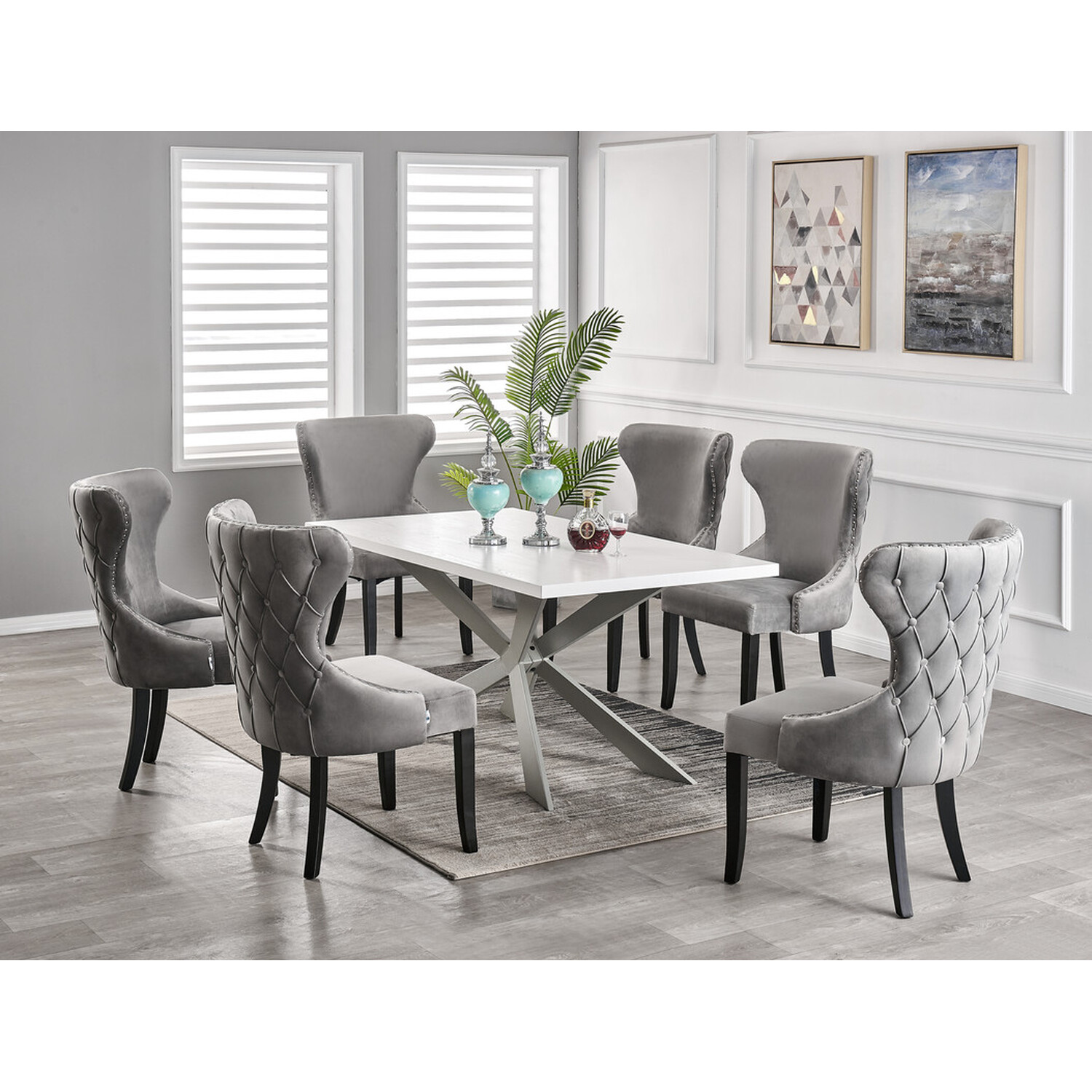 Mayfair Duke LUX Dining Set a Table and Chairs Set of 6