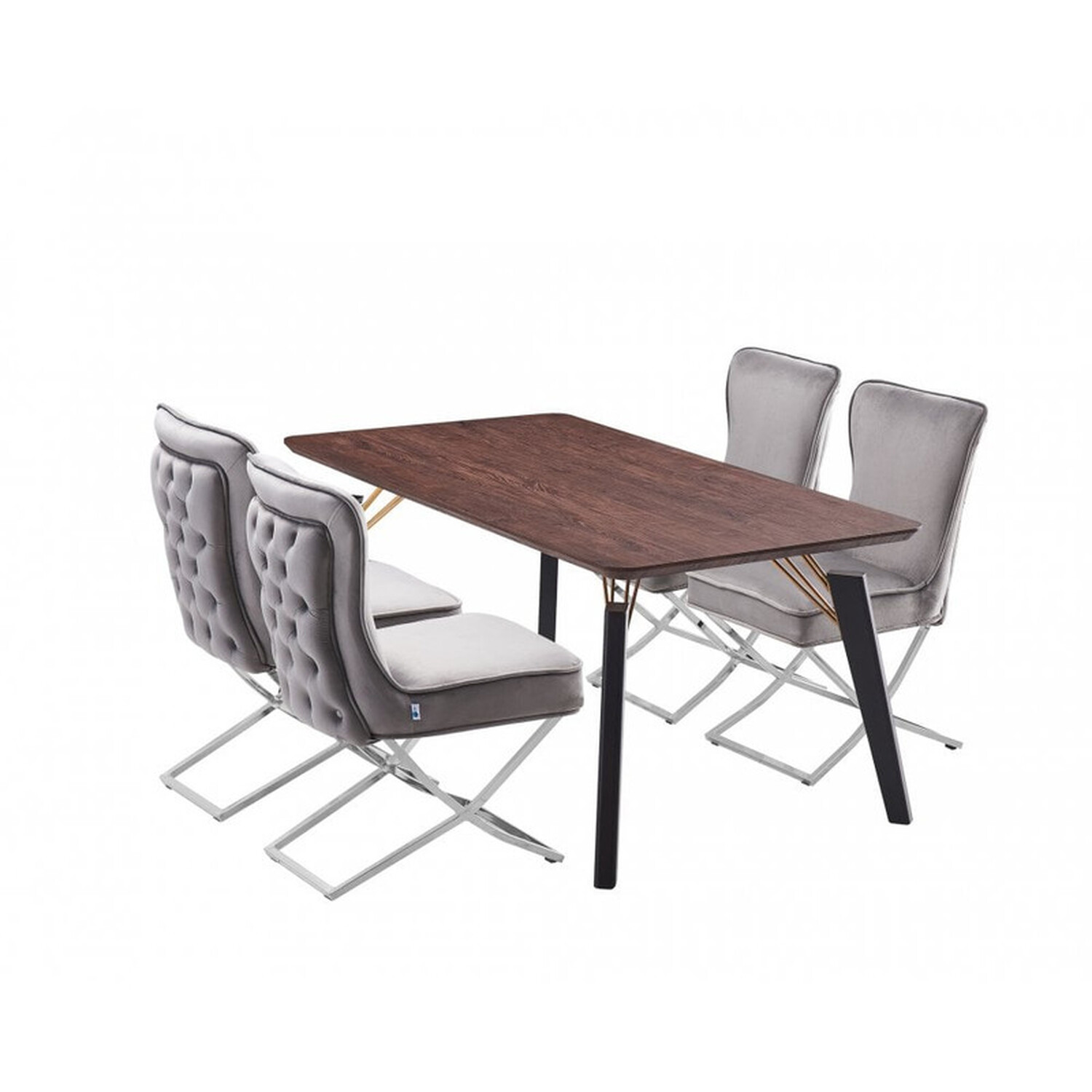 Trafalgar Cosmo LUX Dining Set Includes a Table and Chairs Set of 4