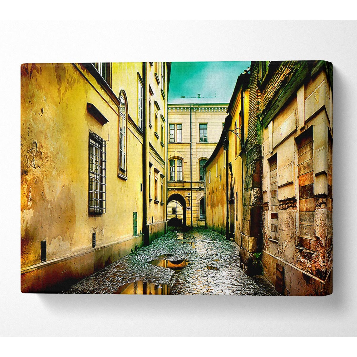 Italian Walkways Rain Canvas Print Wall Art