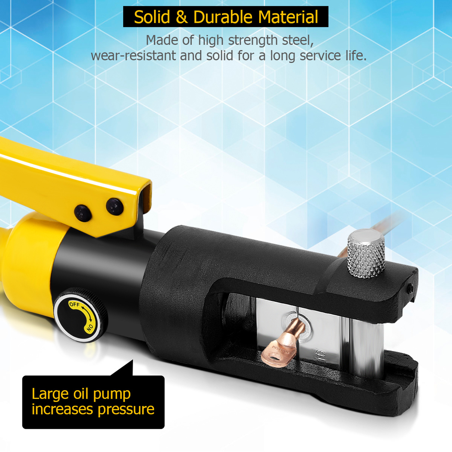 Costway Professional Hydraulic Crimping Tool Set-Yellow