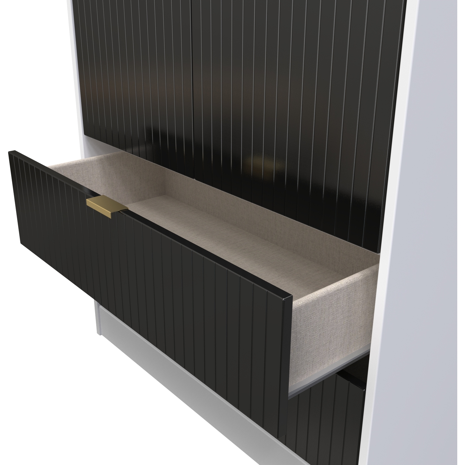 Linear Ready Assembled Tall 2 Drawer Wardrobe
