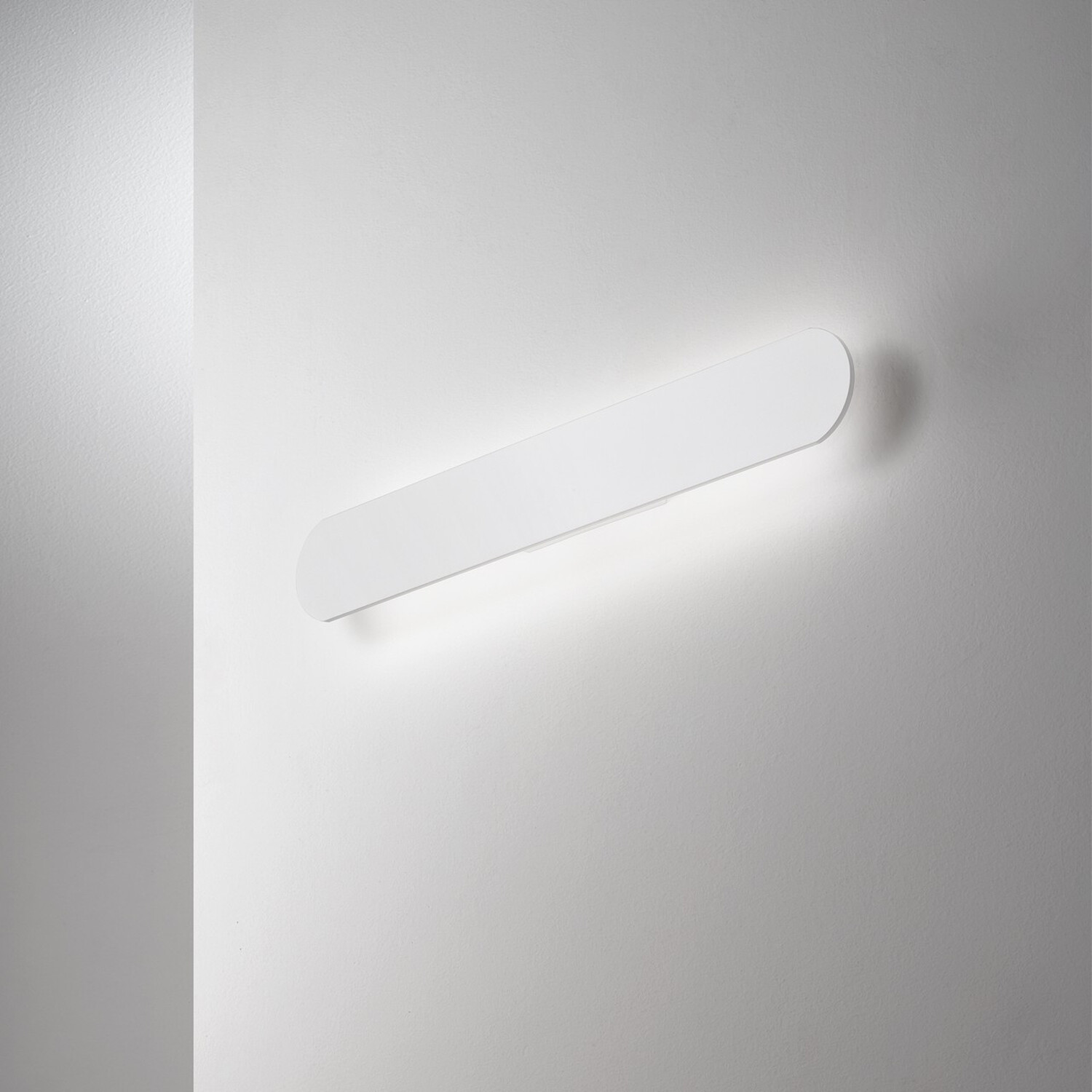 Echo Wide Flush Integrated Led Wall Lamp White 60cm 3000K