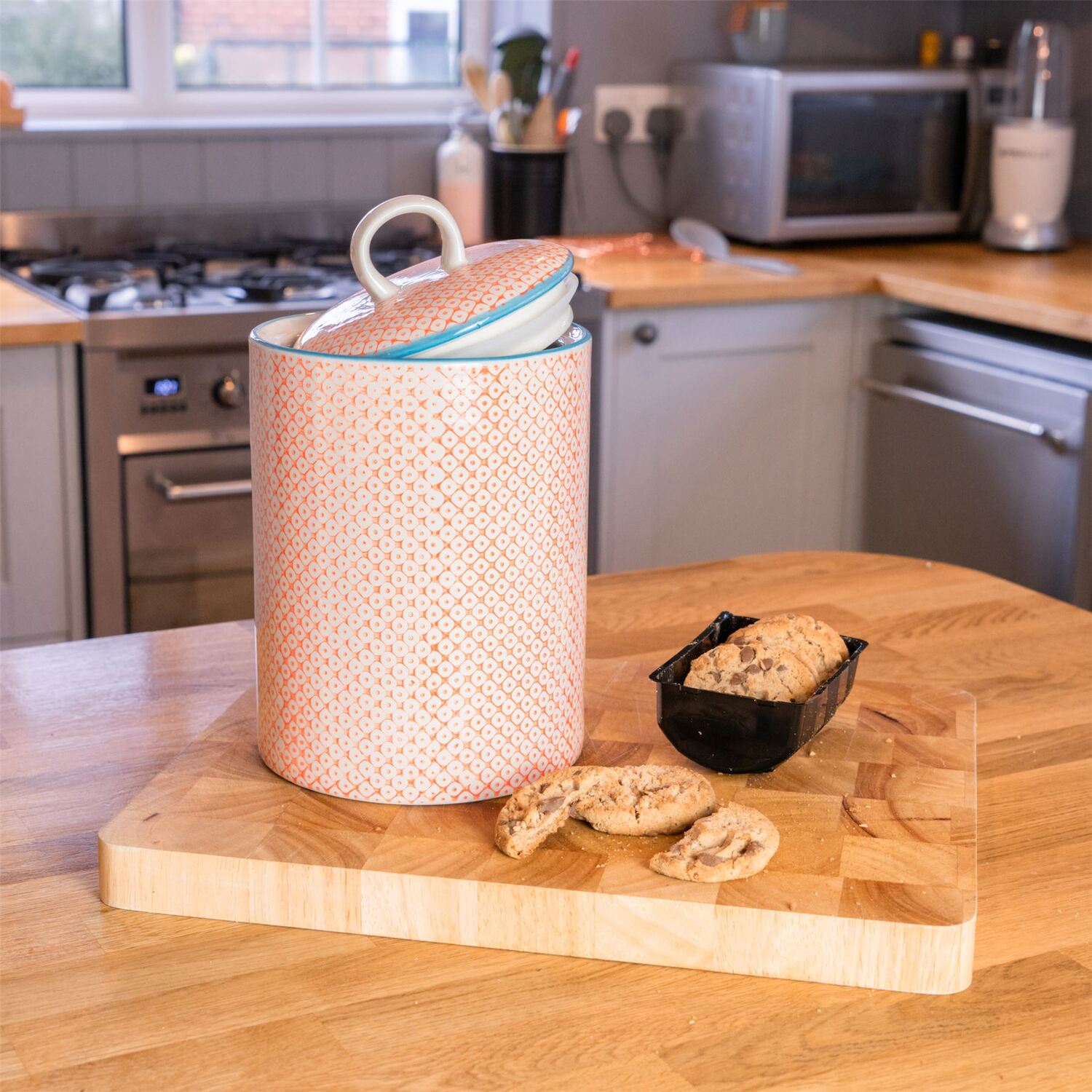 Nicola Spring Hand-Printed Kitchen Canisters - 15.5cm - Pack of 3