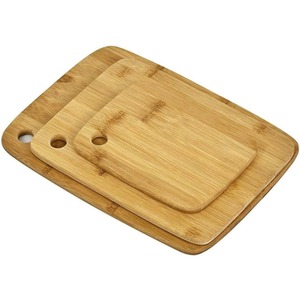 Set of 3 Bamboo Chopping Boards With Hanging Holes