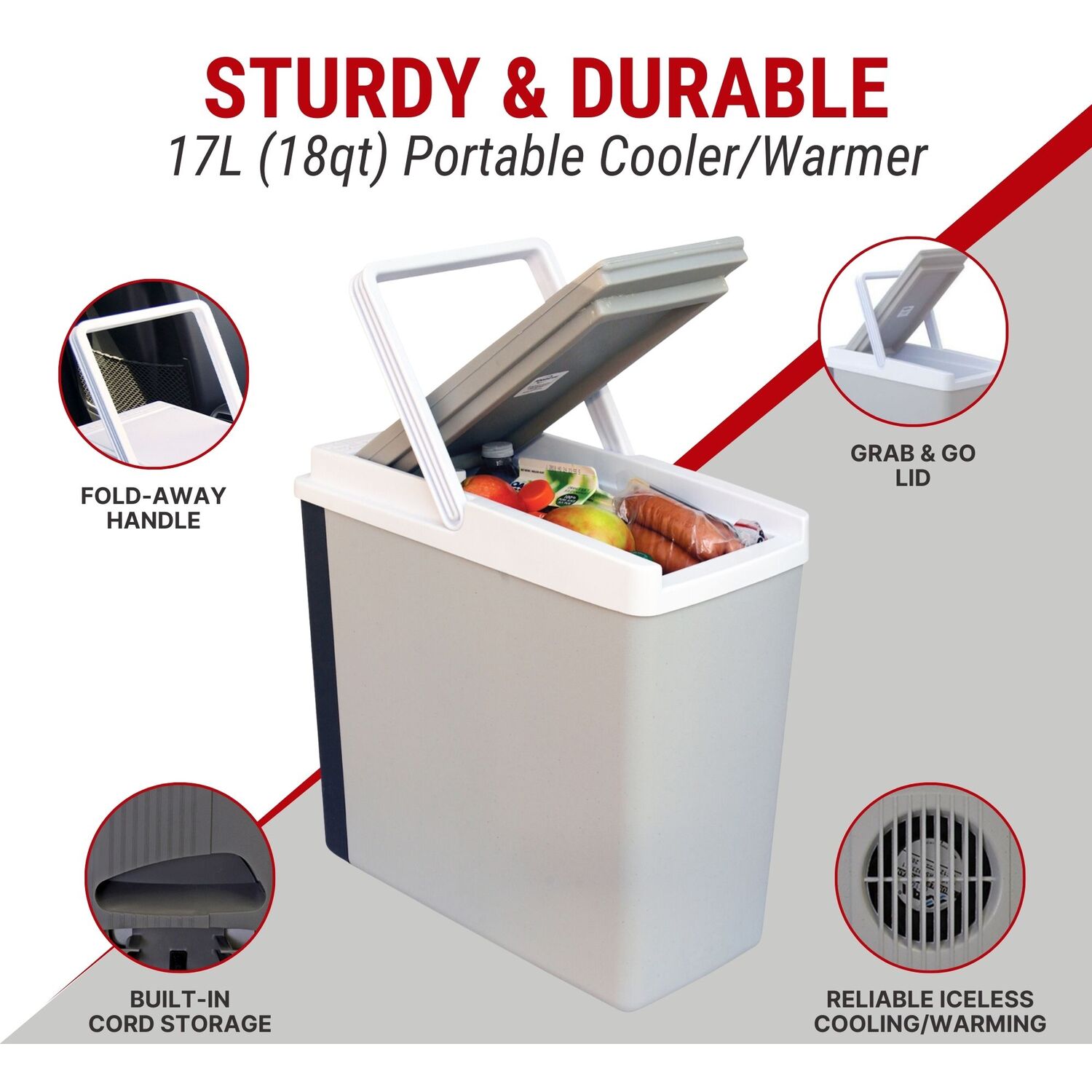 Koolatron 12V Electric Cool Box 42L Portable Cooler Warmer Camping Car ...