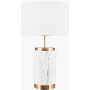 Marble Effect Ceramic Table Lamp With Lampshade