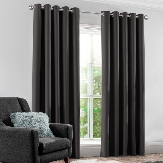 Plain Blackout Contemporary Curtain Pair