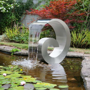 Primrose Atlantis Cascading Stainless Steel Water Feature with Lights 65cm