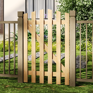 Solid Wood Garden Gate with Z-Shaped Structure