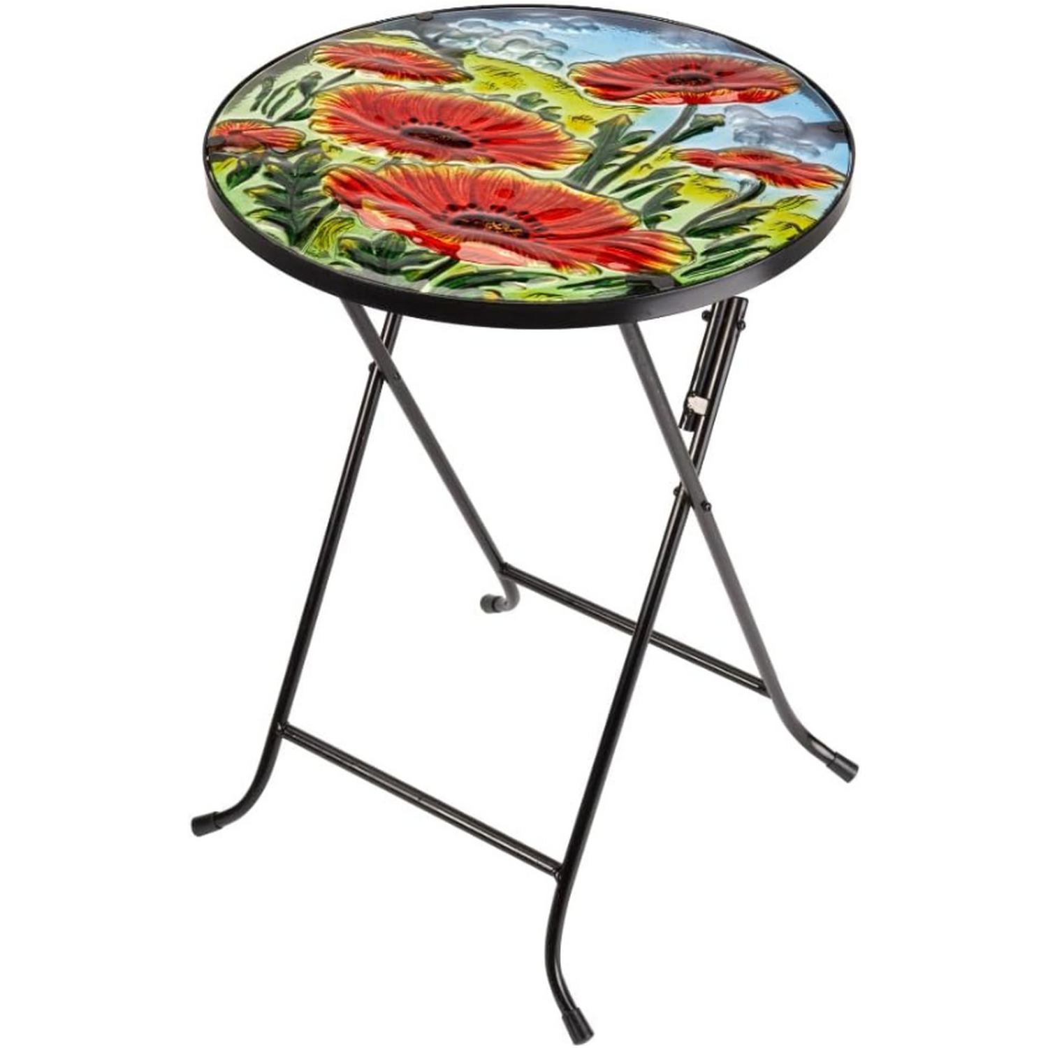 Large Glass Poppy Table