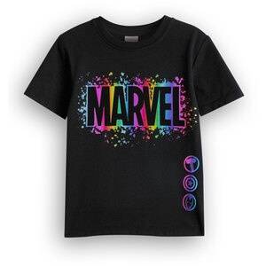 Pack of 2 Marvel Front Logo and All Over Print Boys Short Sleeved T-Shirts
