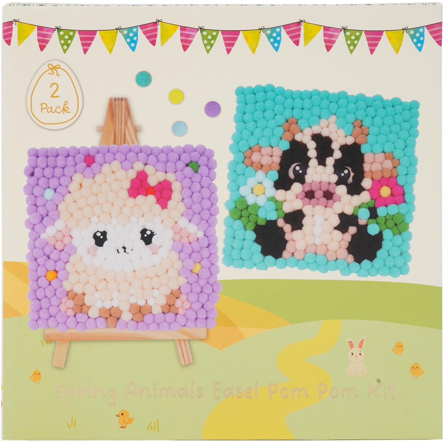 Spring Animals Easel Pom Pom Kit