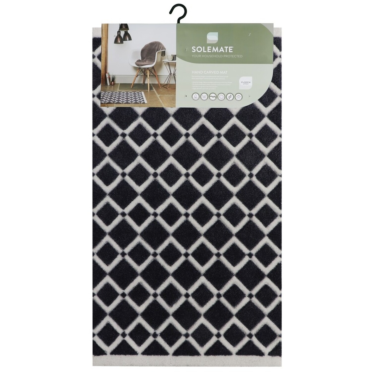 SOLEMATE Hand Carved Diamond Door Mat