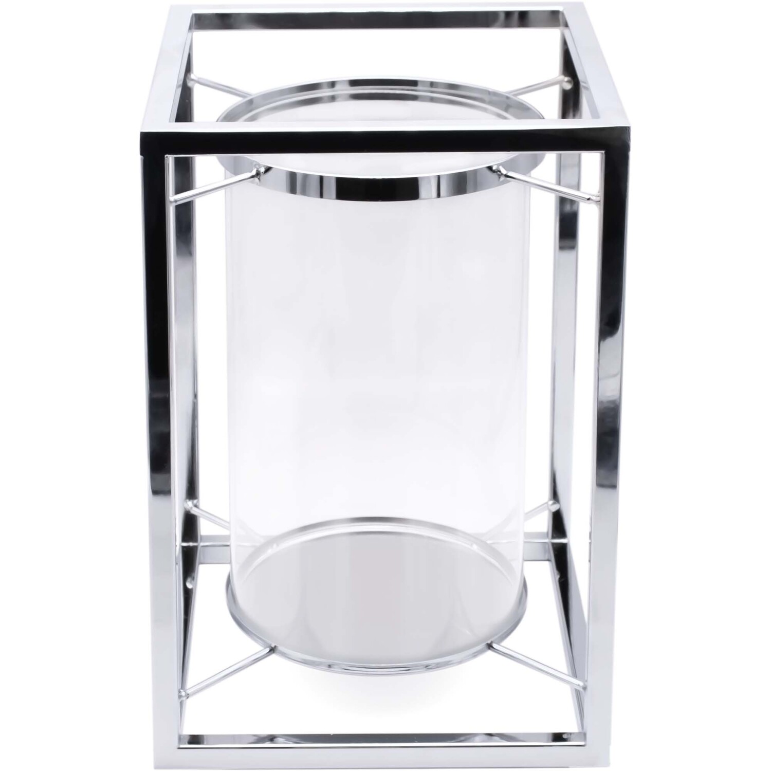 Modern Silver Hurricane Lamp Tea Light Candle Holder