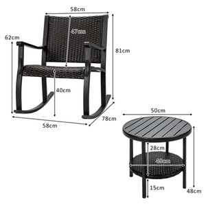 3 Piece Rocking Bistro Table & Chair Set