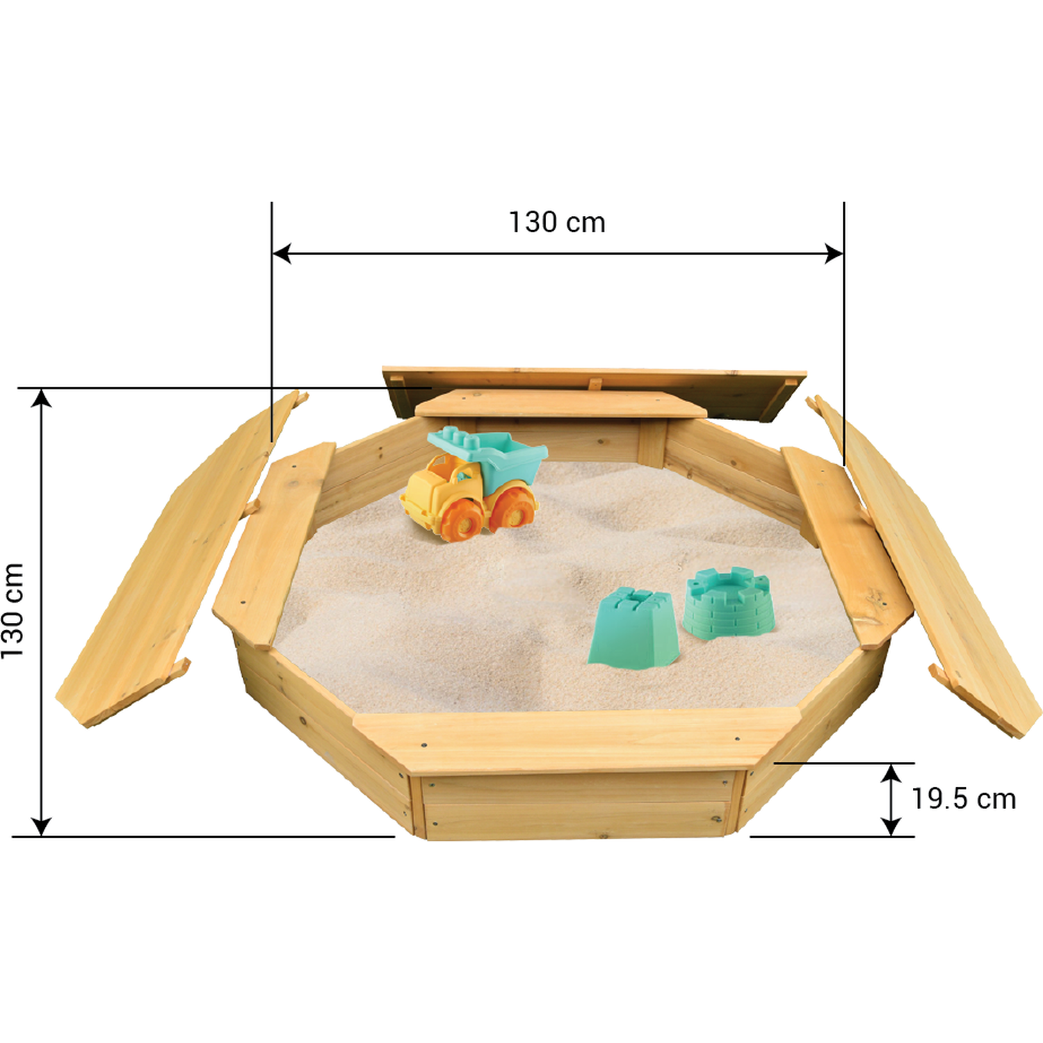 Octagonal Wooden Sandpit With Lid