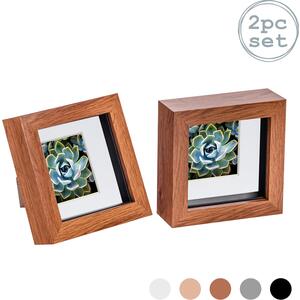 3D Box Photo Frame - 4 x 4" with 2 x 2" Mount - Pack of 2