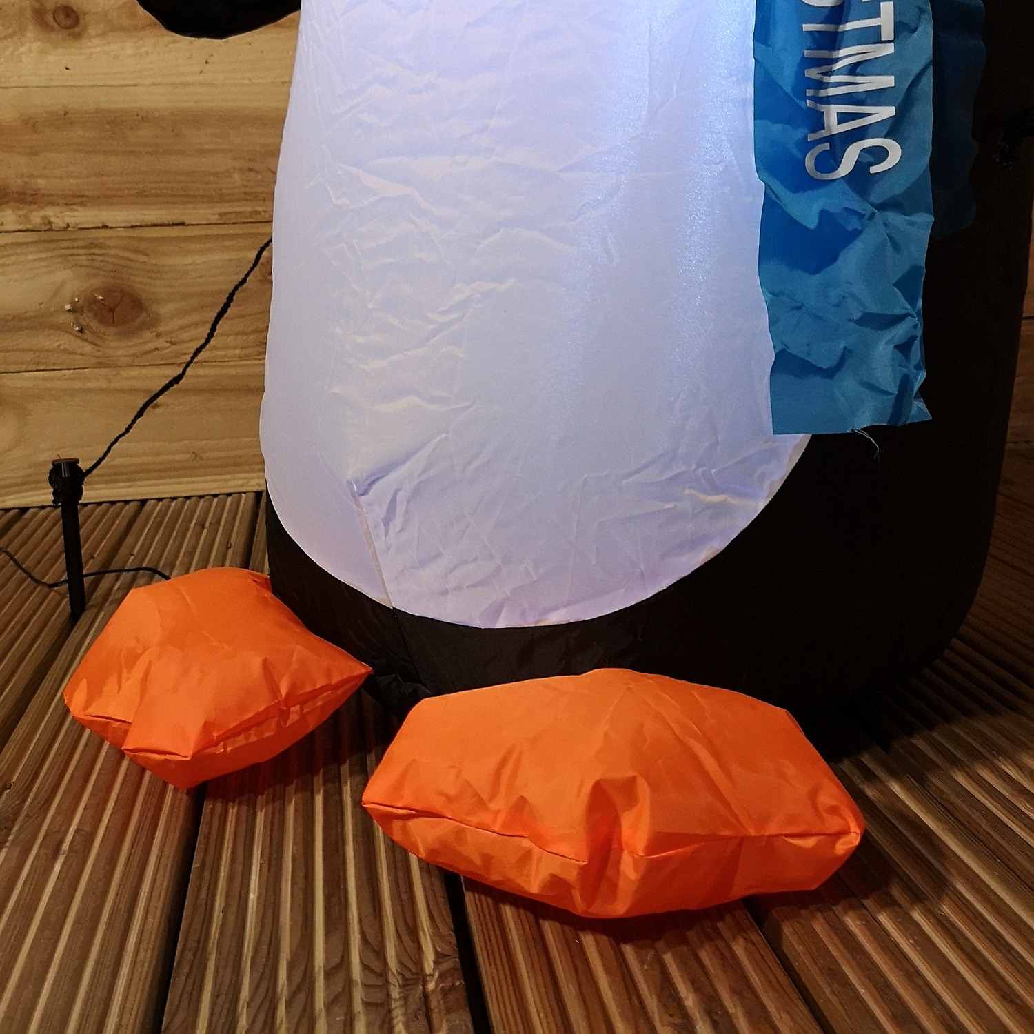 LED Inflatable Penguin with Santa Hat and Scarf
